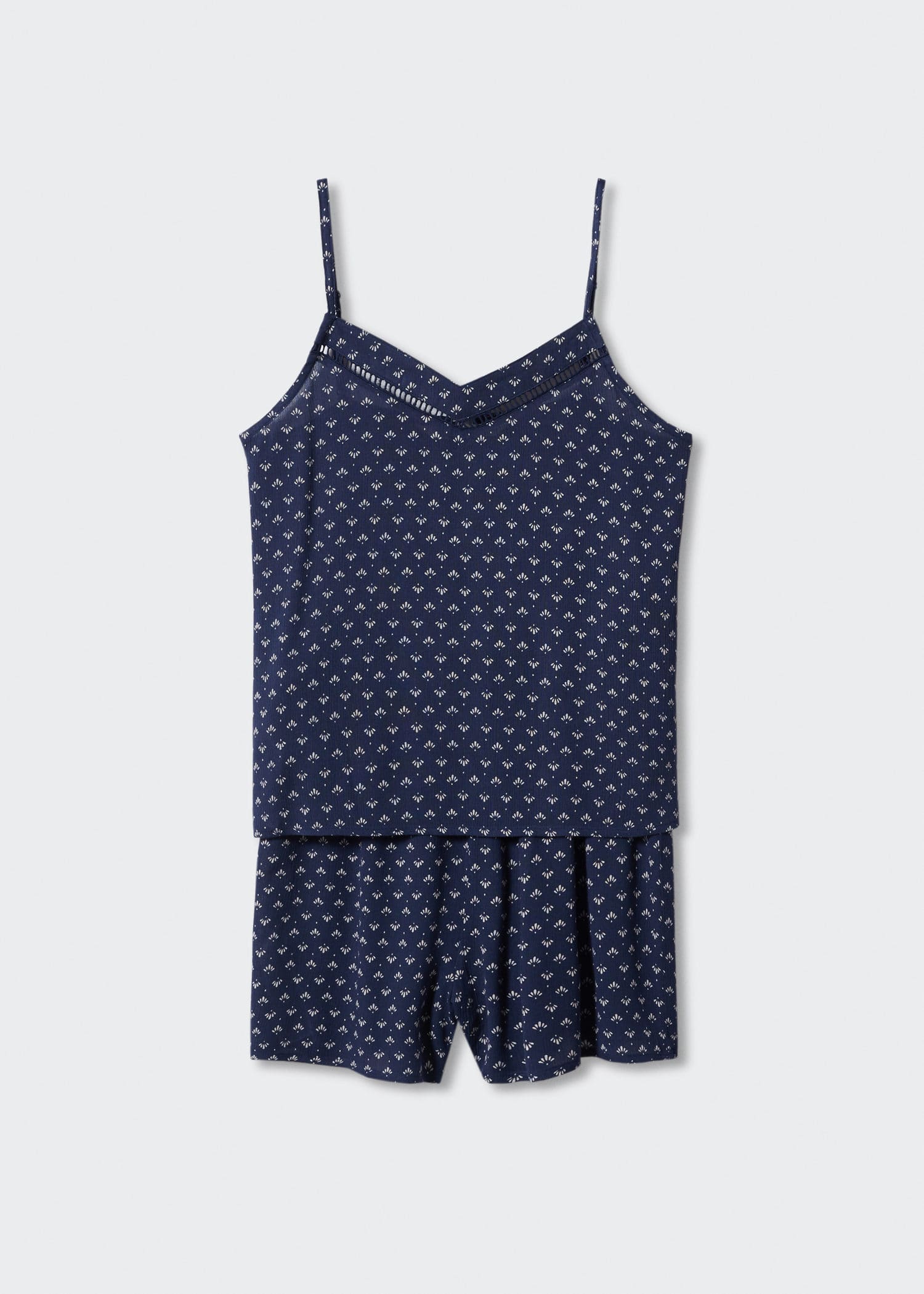 MANGO Printed Short Pyjamas in Blue | endource