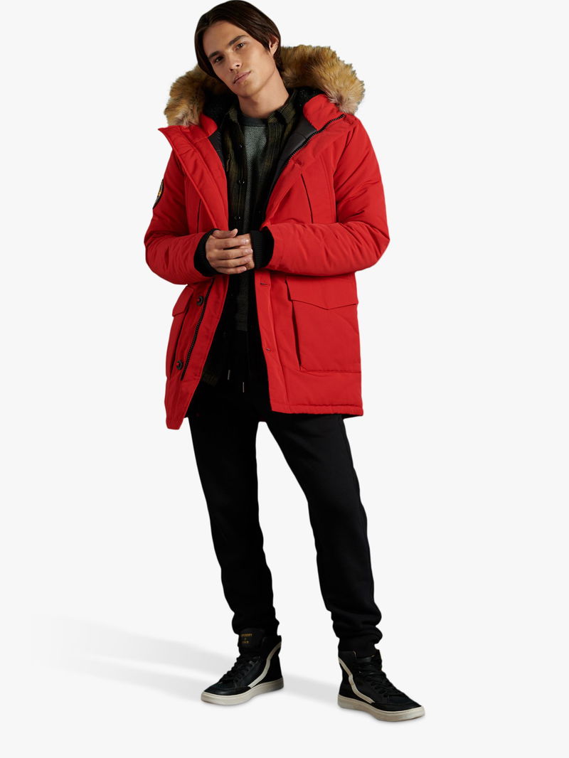 SUPERDRY Everest Parka Jacket in High Risk Red | endource