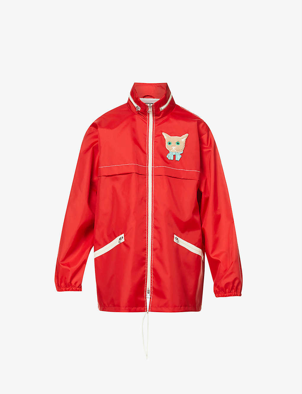 GUCCI Cat-Embroidered Shell Jacket in Flame Mix | Endource