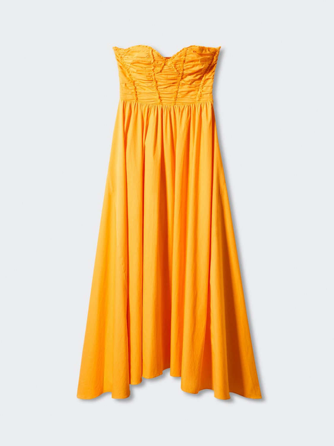 MANGO Rita Flared Corset Dress in Orange | Endource