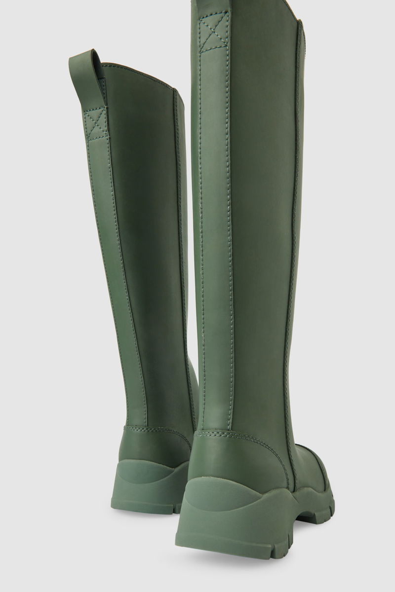 COS Long Rubber Boots in DARK GREEN | Endource