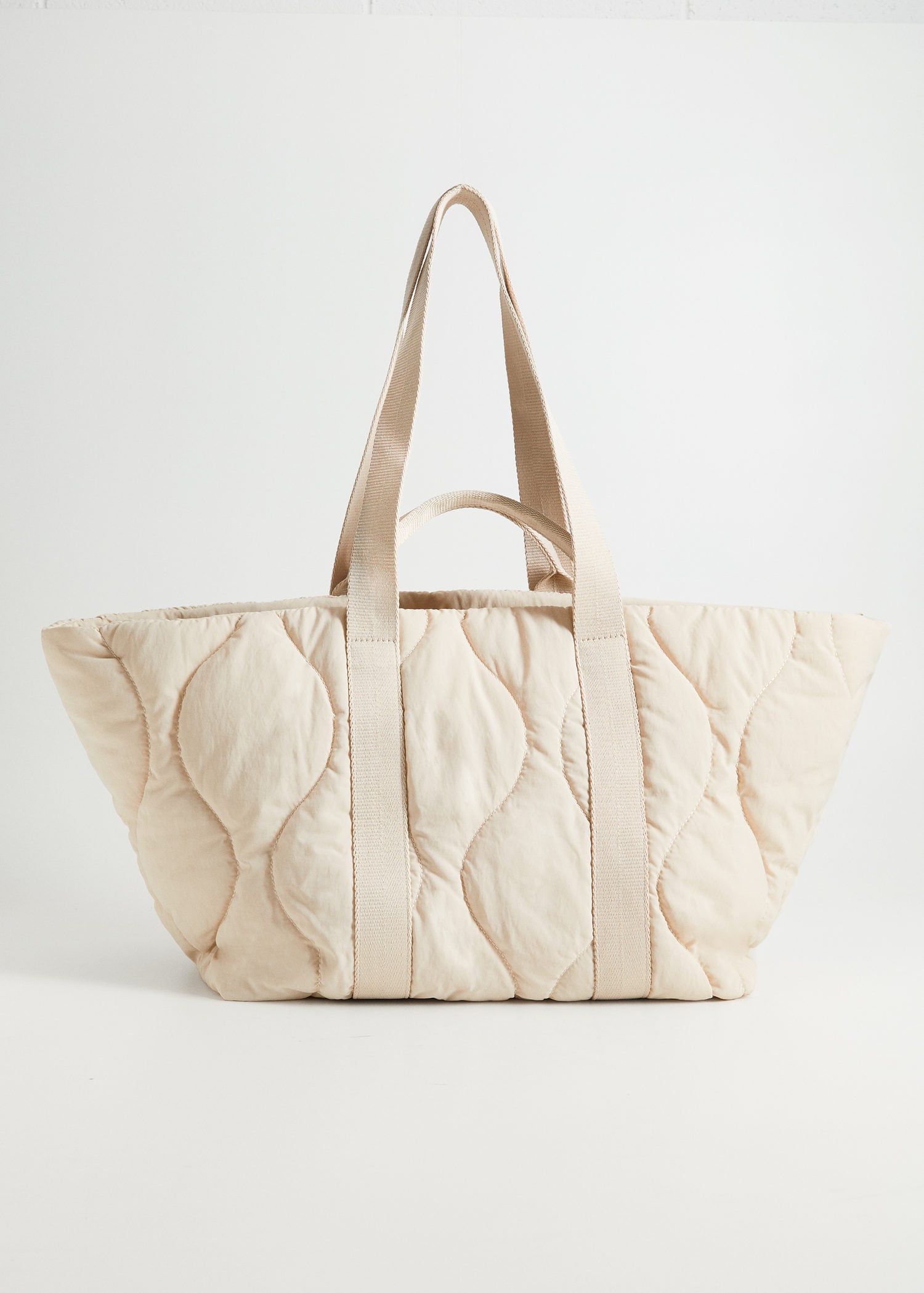 MANGO Quilted Shopper Bag in Ice Grey | endource
