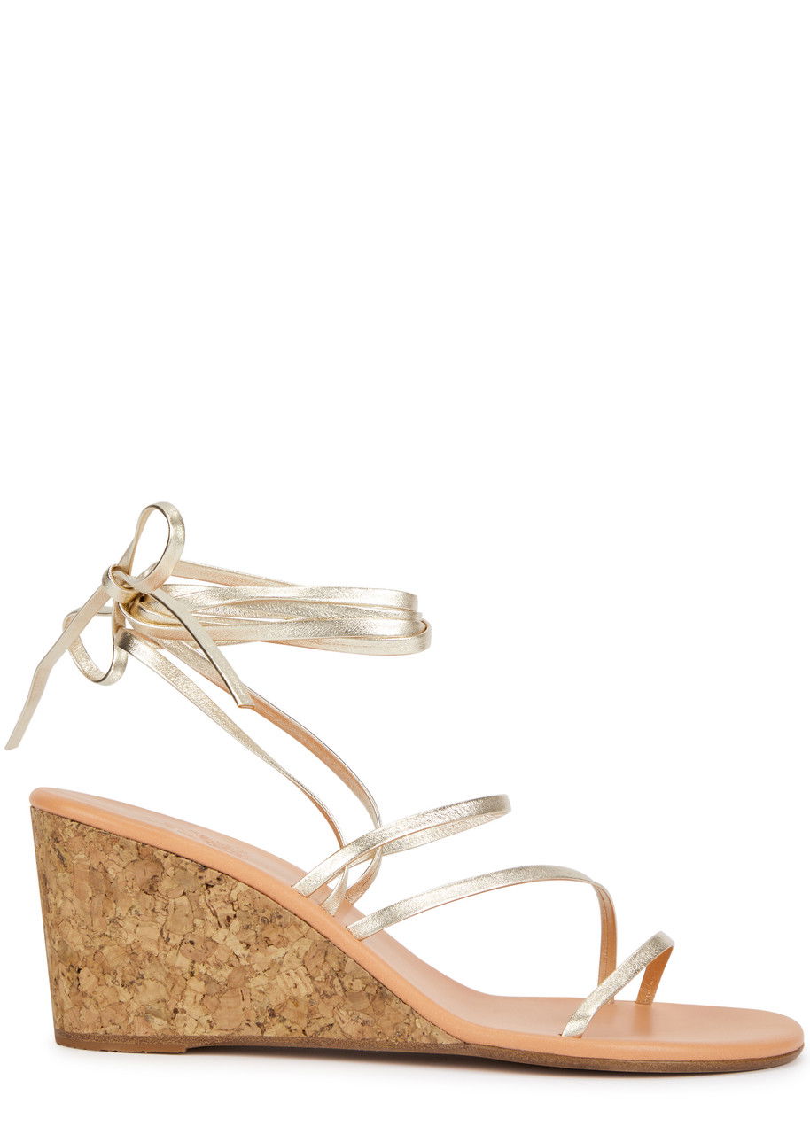 ANCIENT GREEK SANDALS Lithi Lace-Up Leather Wedge Sandals | endource