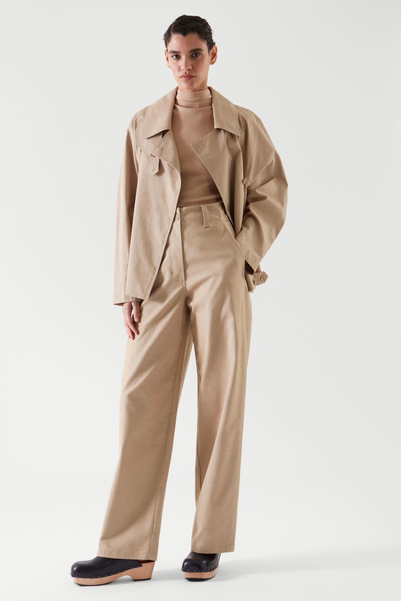 COS Wide-Leg Utility Trousers in light beige | endource