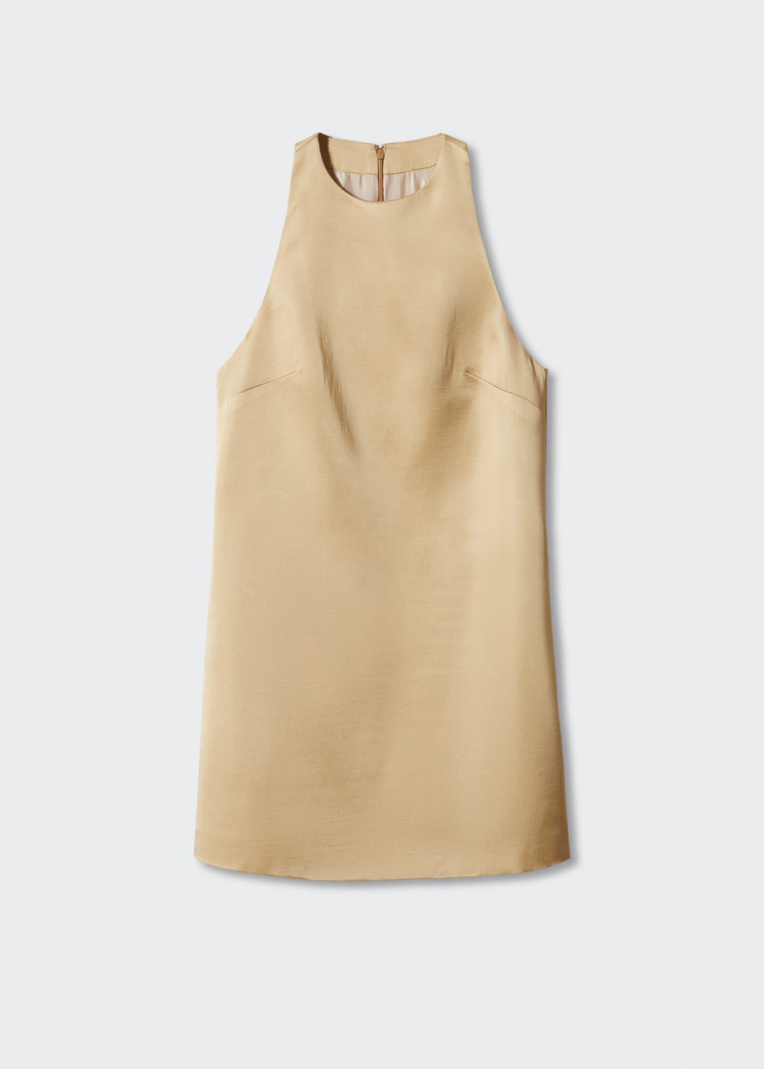 MANGO Short Satin Dress in Sand | Endource