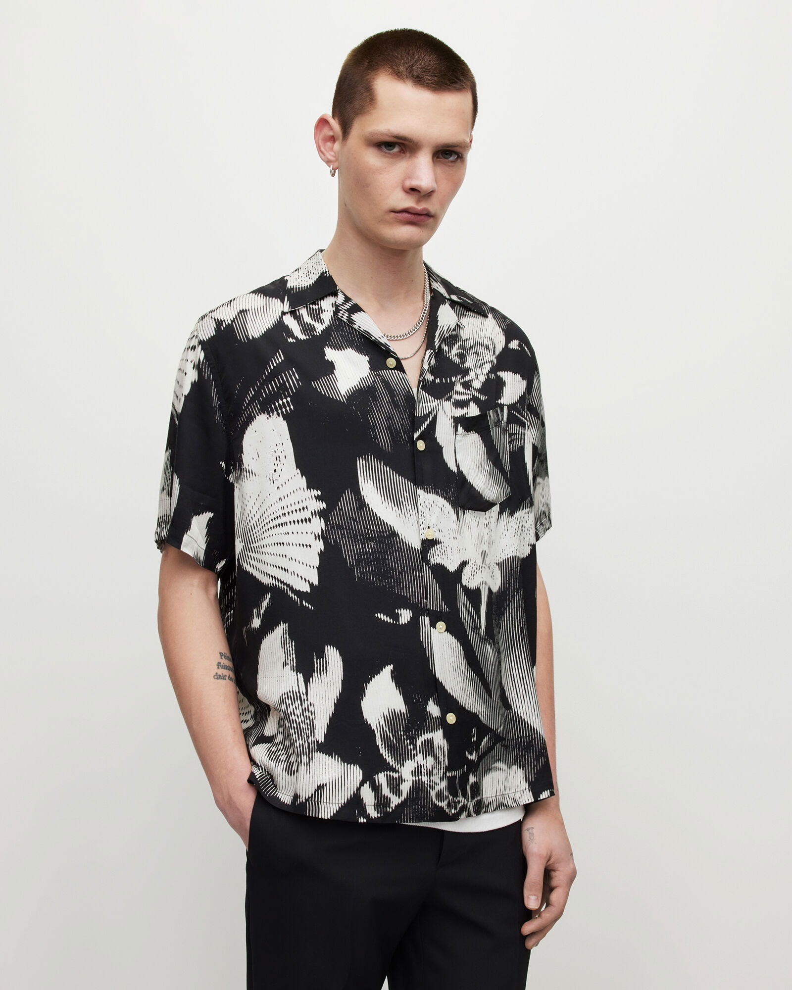 ALLSAINTS Frequency Shirt in Jet Black | endource