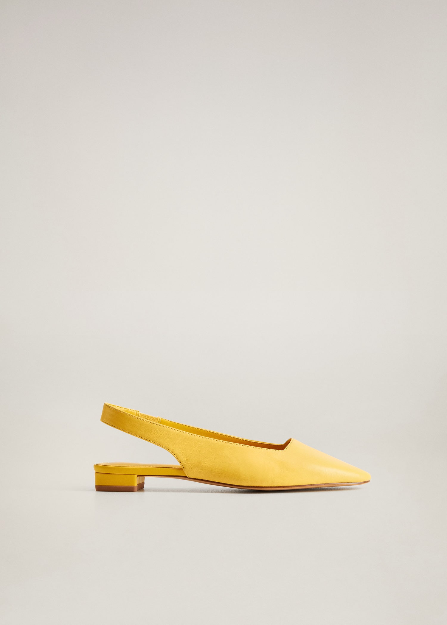MANGO Sling Back Leather Shoes in Yellow | endource
