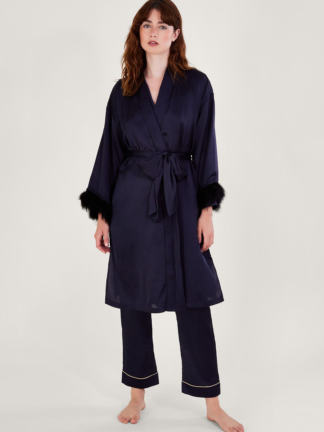 Monsoon Fia Feather Cuff Robe | endource