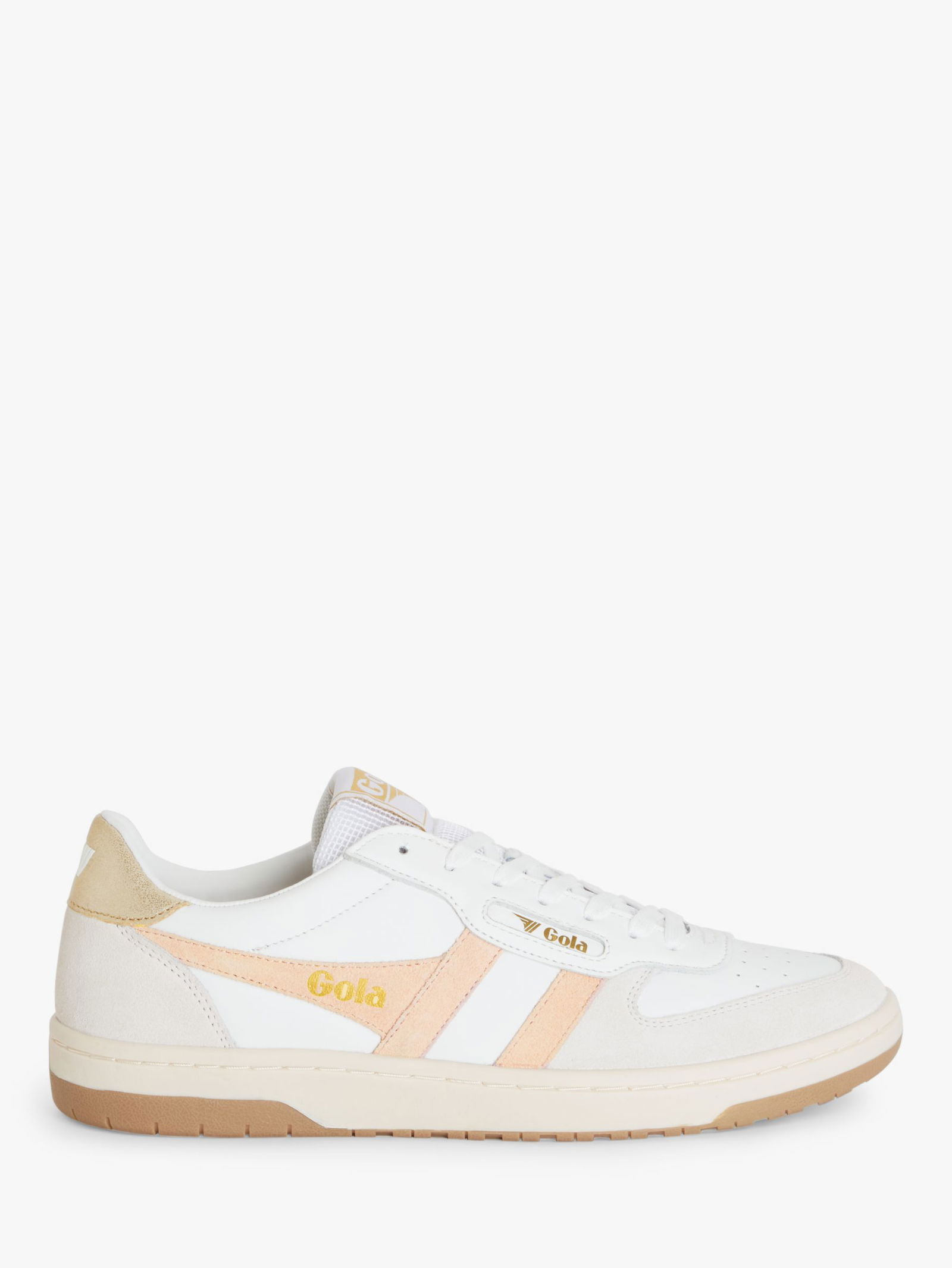 GOLA Hawk Leather Low Top Trainers in Pink/Gold | endource