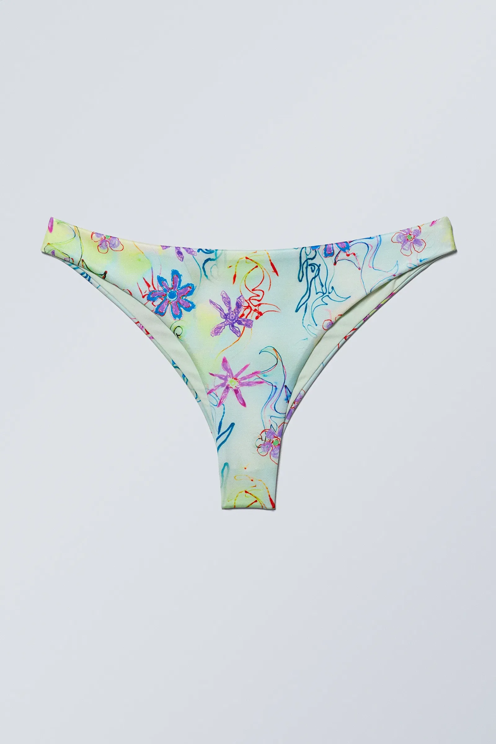 WEEKDAY Printed Brazilian Bikini Bottom in Diy Flower | Endource