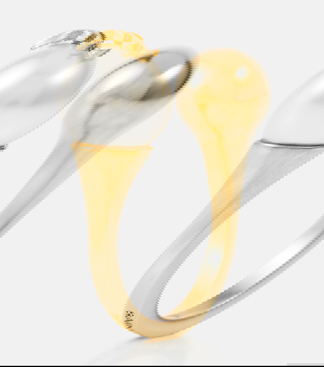 SAINT LAURENT Faux Pearl Ring in Gold | endource