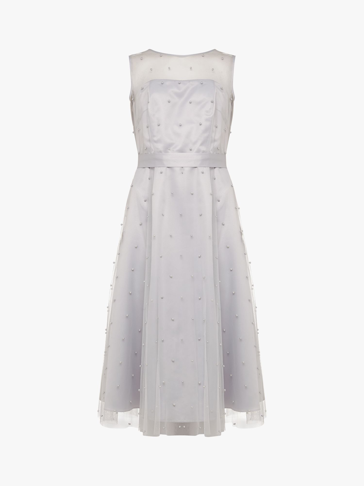 PHASE EIGHT Evadine Pearl Embellished Midi Dress in Mineral | Endource