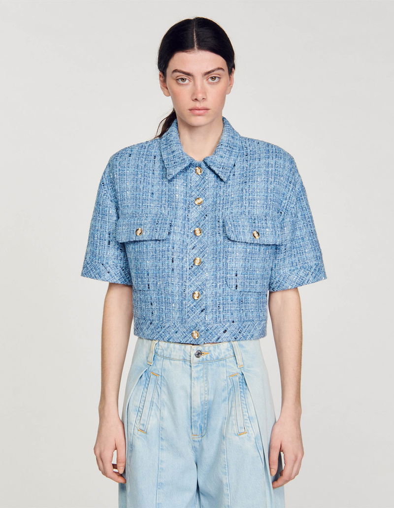 SANDRO Short Tweed Jacket | endource