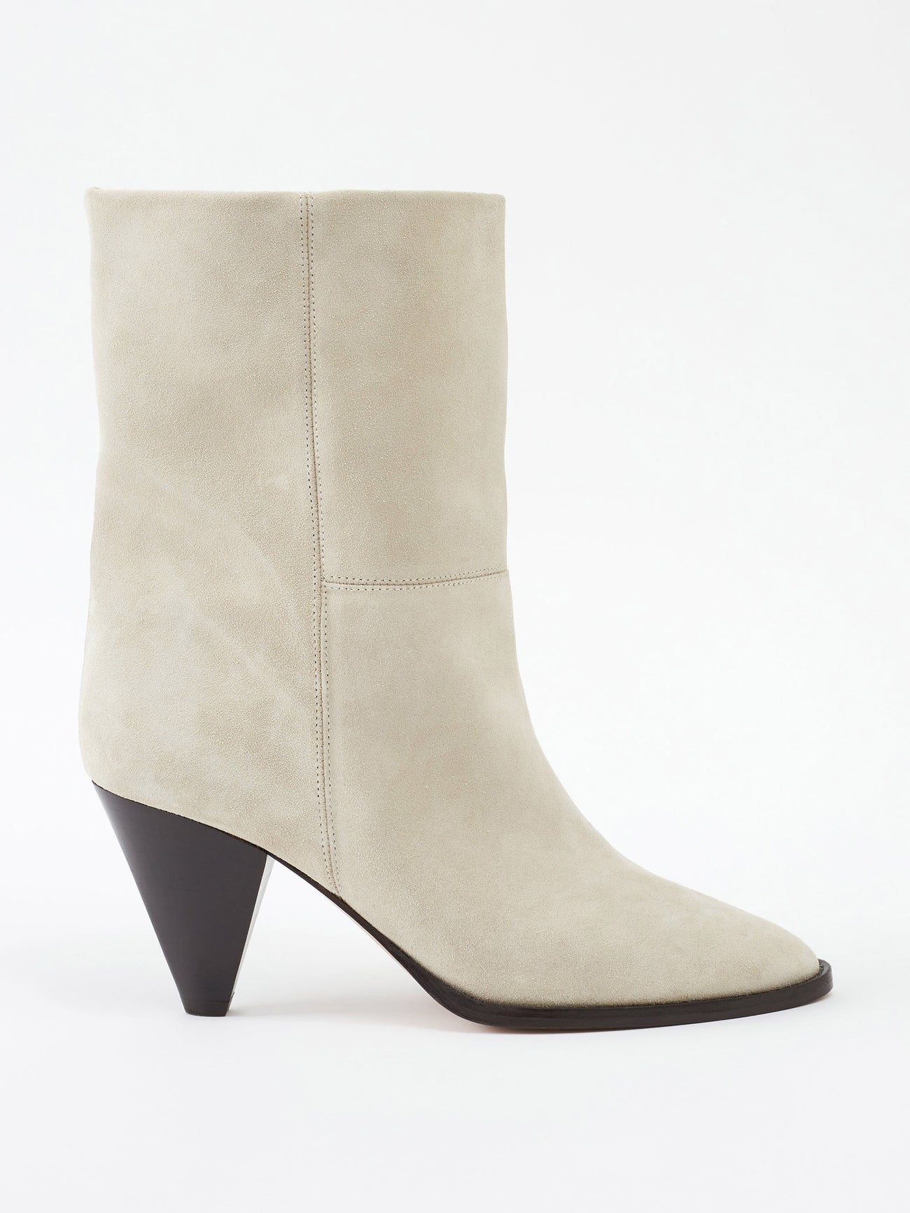 ISABEL MARANT Rouxa Suede Ankle Boots in White | Endource