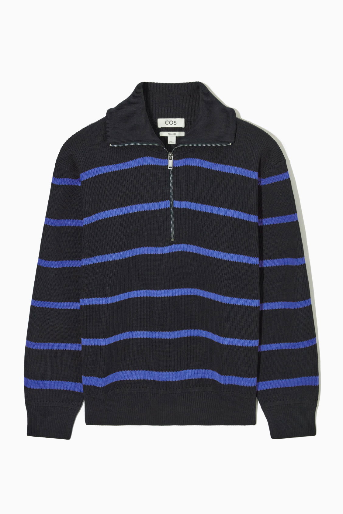 COS Relaxed-Fit Half-Zip Jumper in NAVY / BLUE | endource