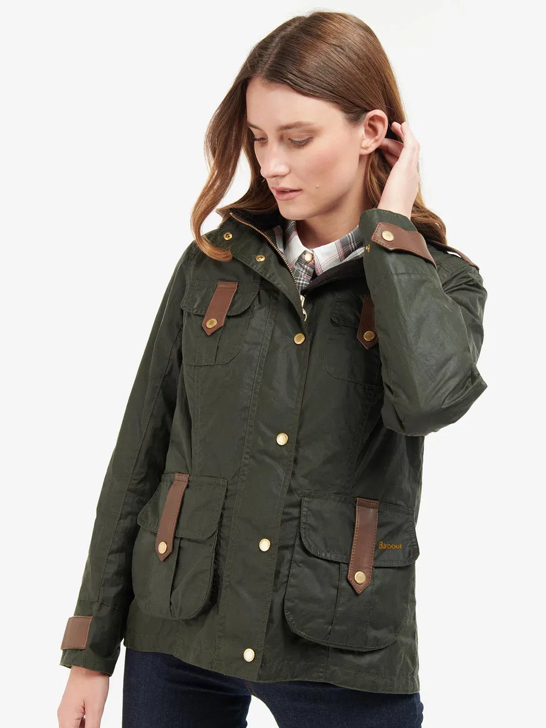 BARBOUR Premium Defence Waxed Jacket in Olive | Endource