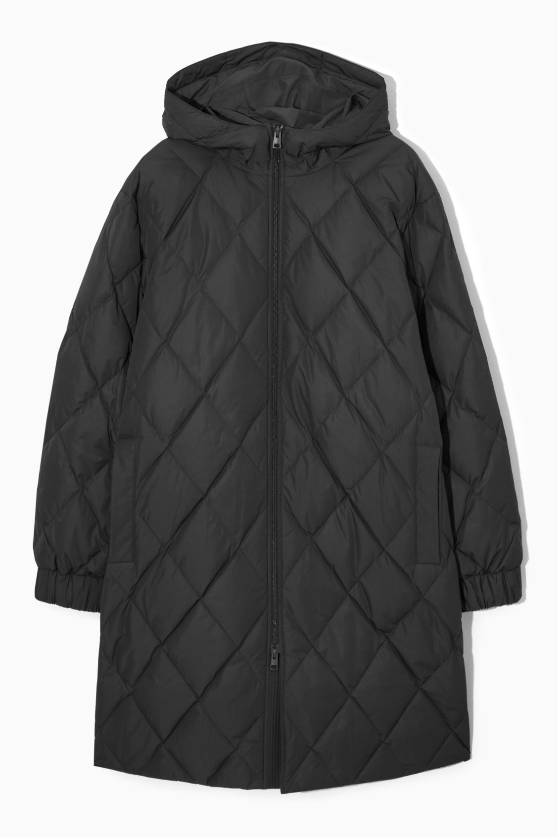 COS Diamond-Quilted Padded Parka in NAVY | endource