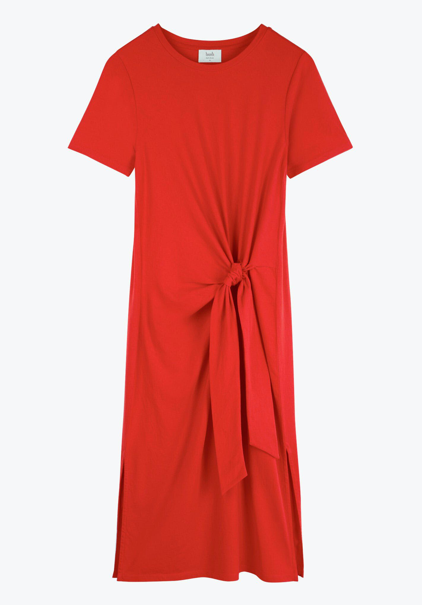 HUSH Susanna Tie Dress in Pompeiian Red | Endource