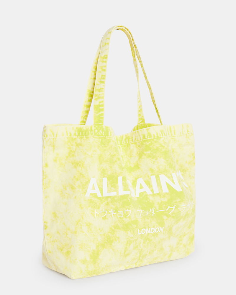 ALLSAINTS Underground Acid Tote Bag in CITRUS GREEN/CHALK | endource