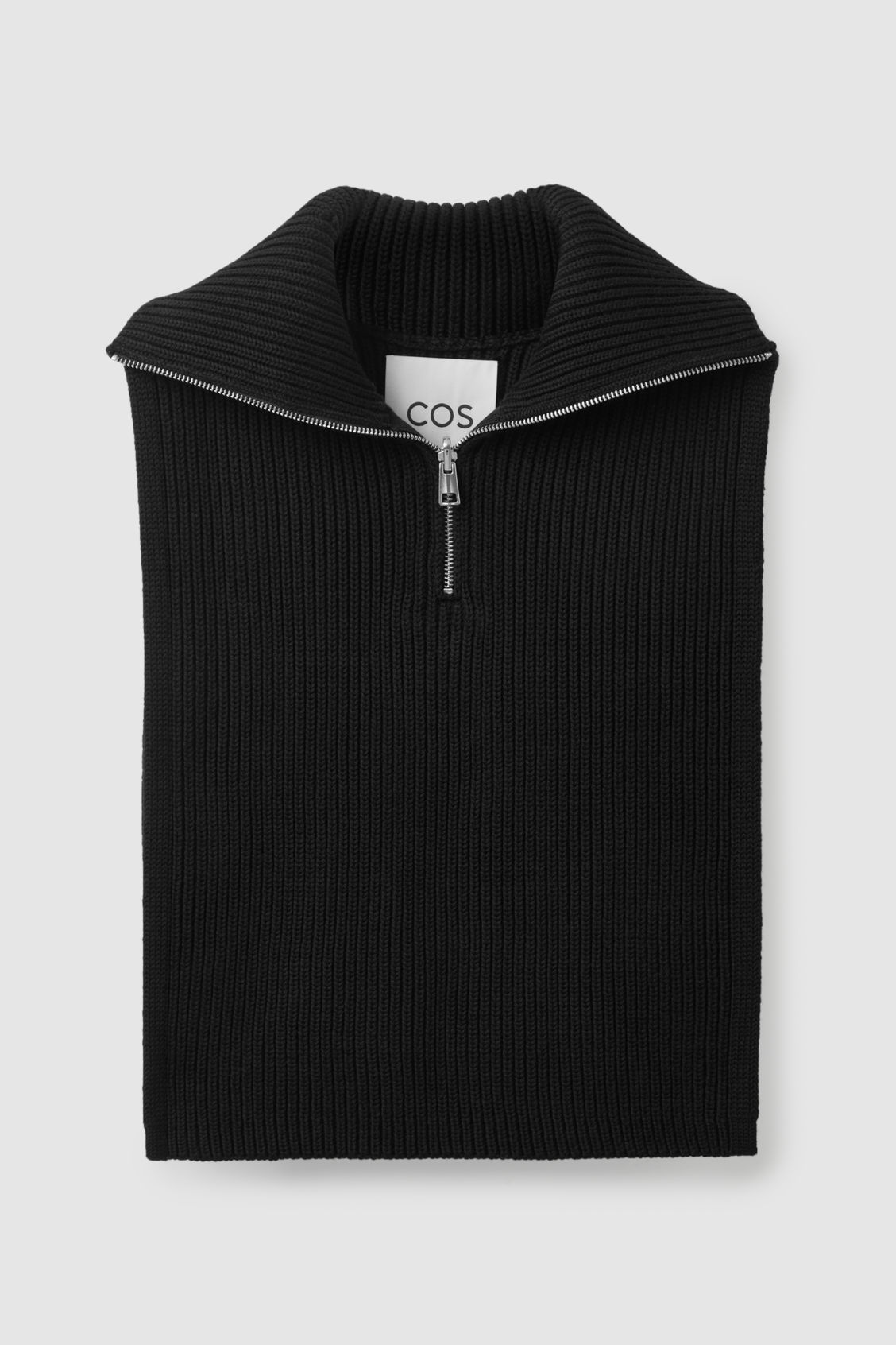 COS Open-Side Half-Zip Vest in BLACK | endource