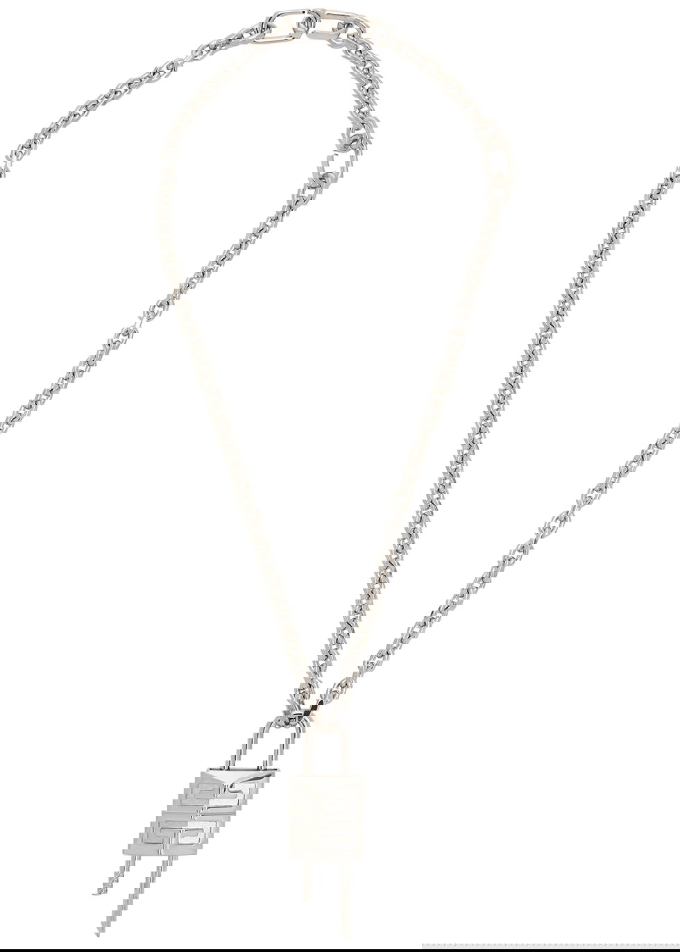 GIVENCHY Lock Silver-Tone Chain Necklace | endource