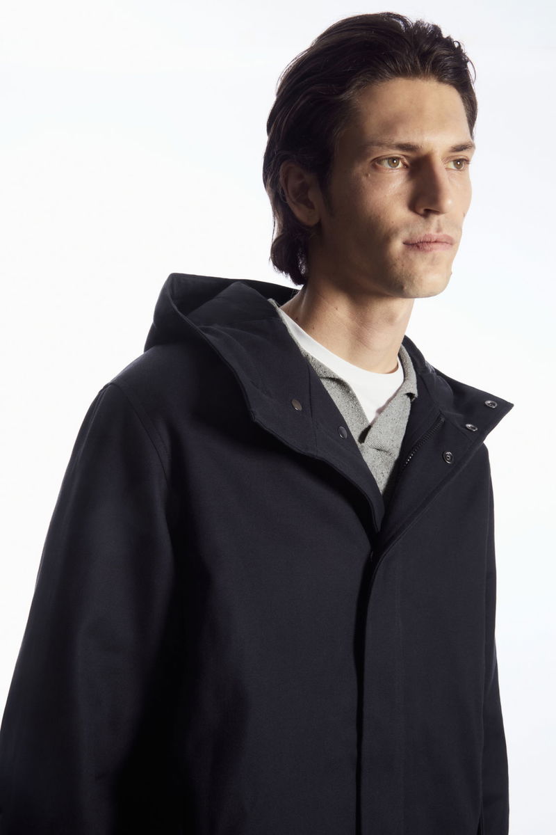 COS Padded Hooded Parka in NAVY | endource