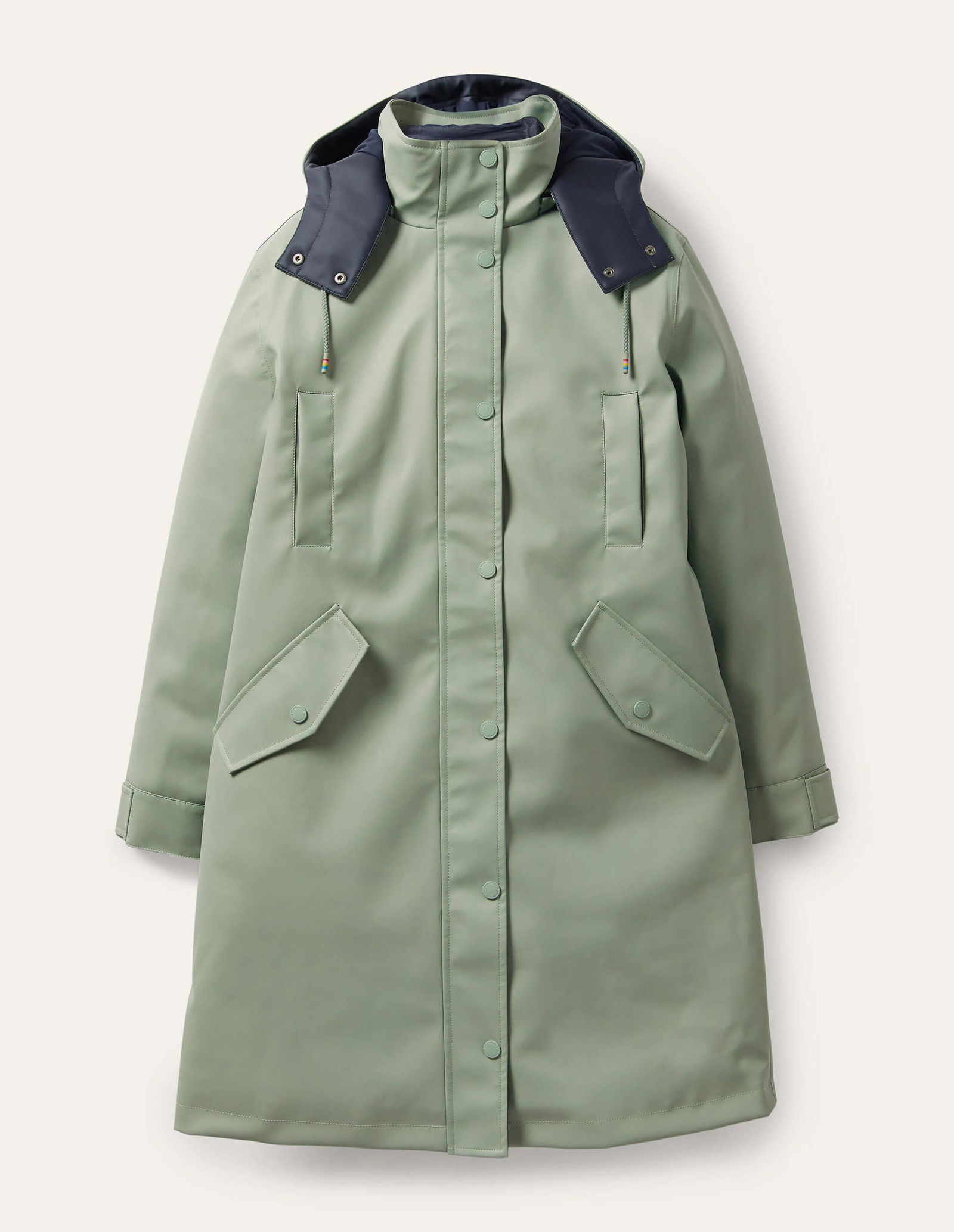 BODEN Bamburgh Raincoat in Sage/Navy | Endource