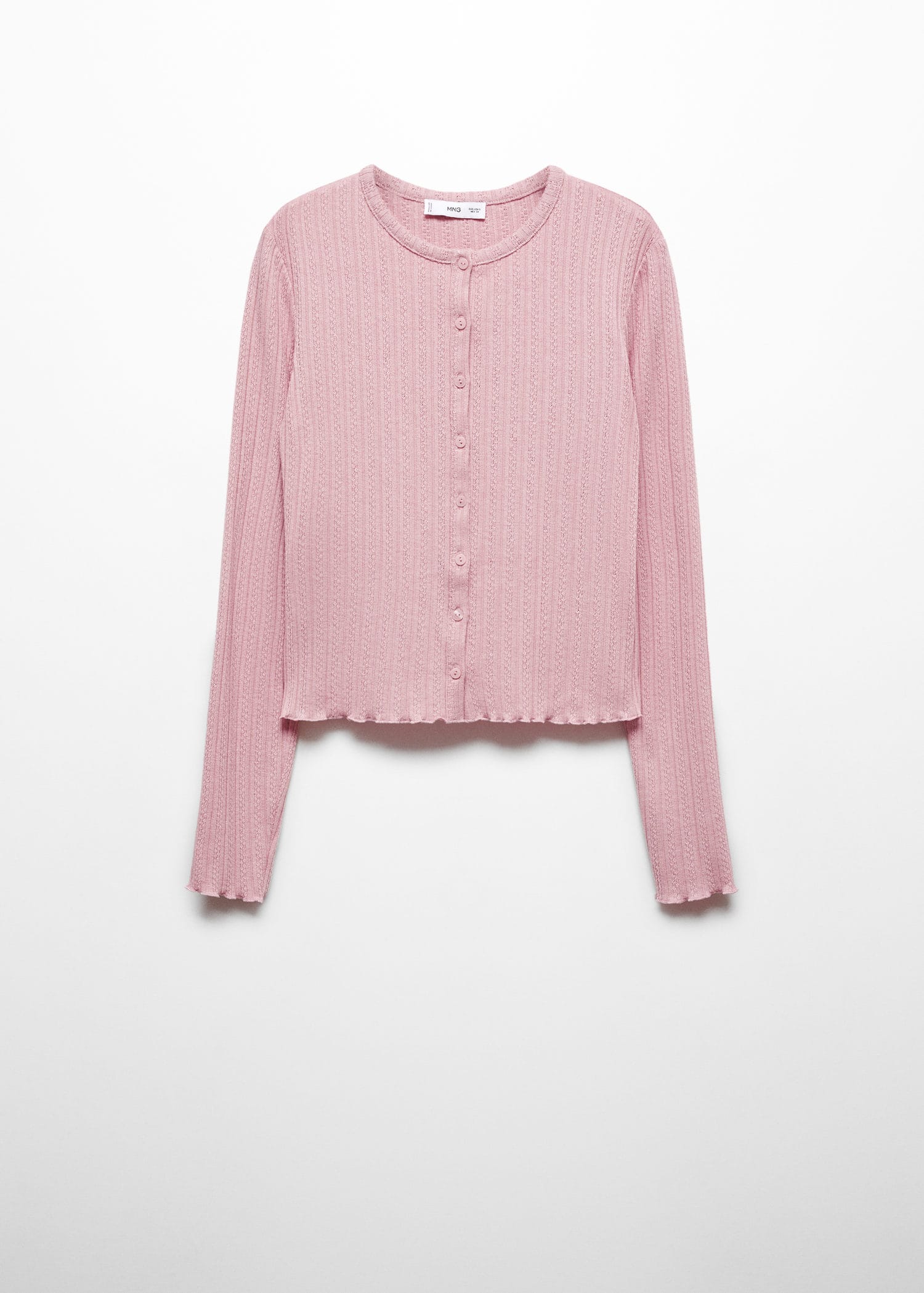 MANGO Textured Rib-Knit Cardigan | endource
