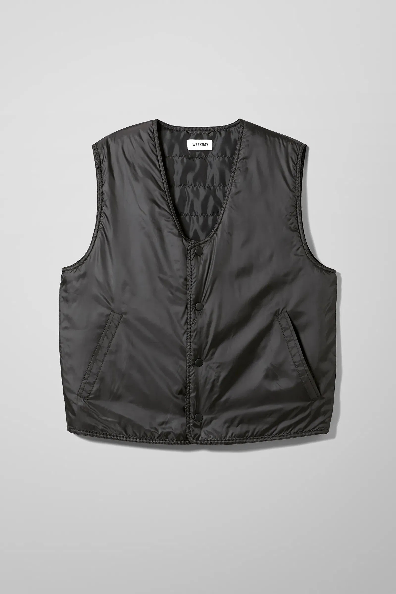 WEEKDAY Dash Lightly Padded Vest in Black | endource