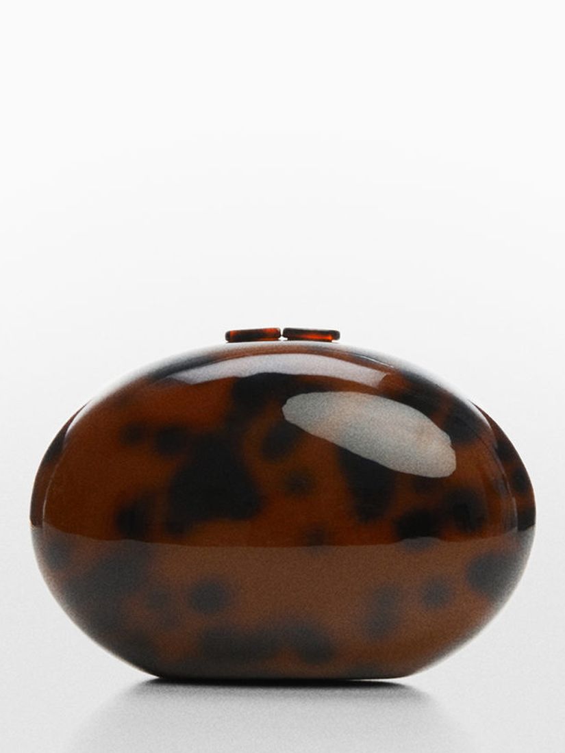 MANGO Amelie Oval Mini Bag in Dark Brown | Endource