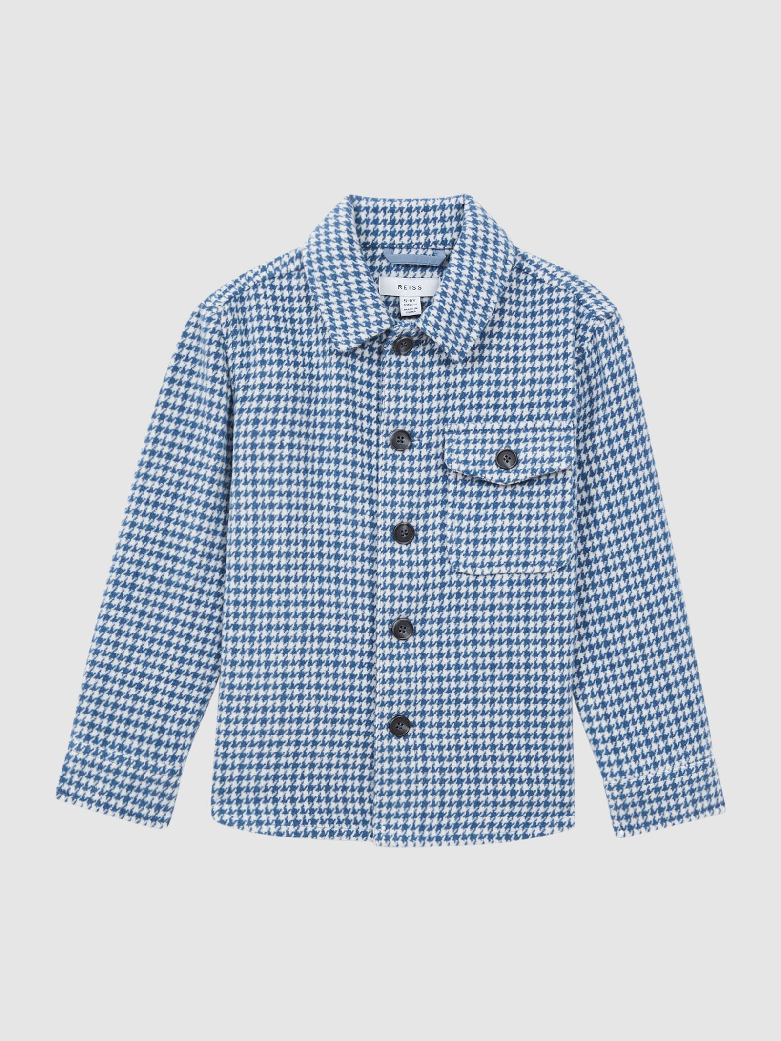 REISS Zack Brushed Houndstooth Overshirt | endource