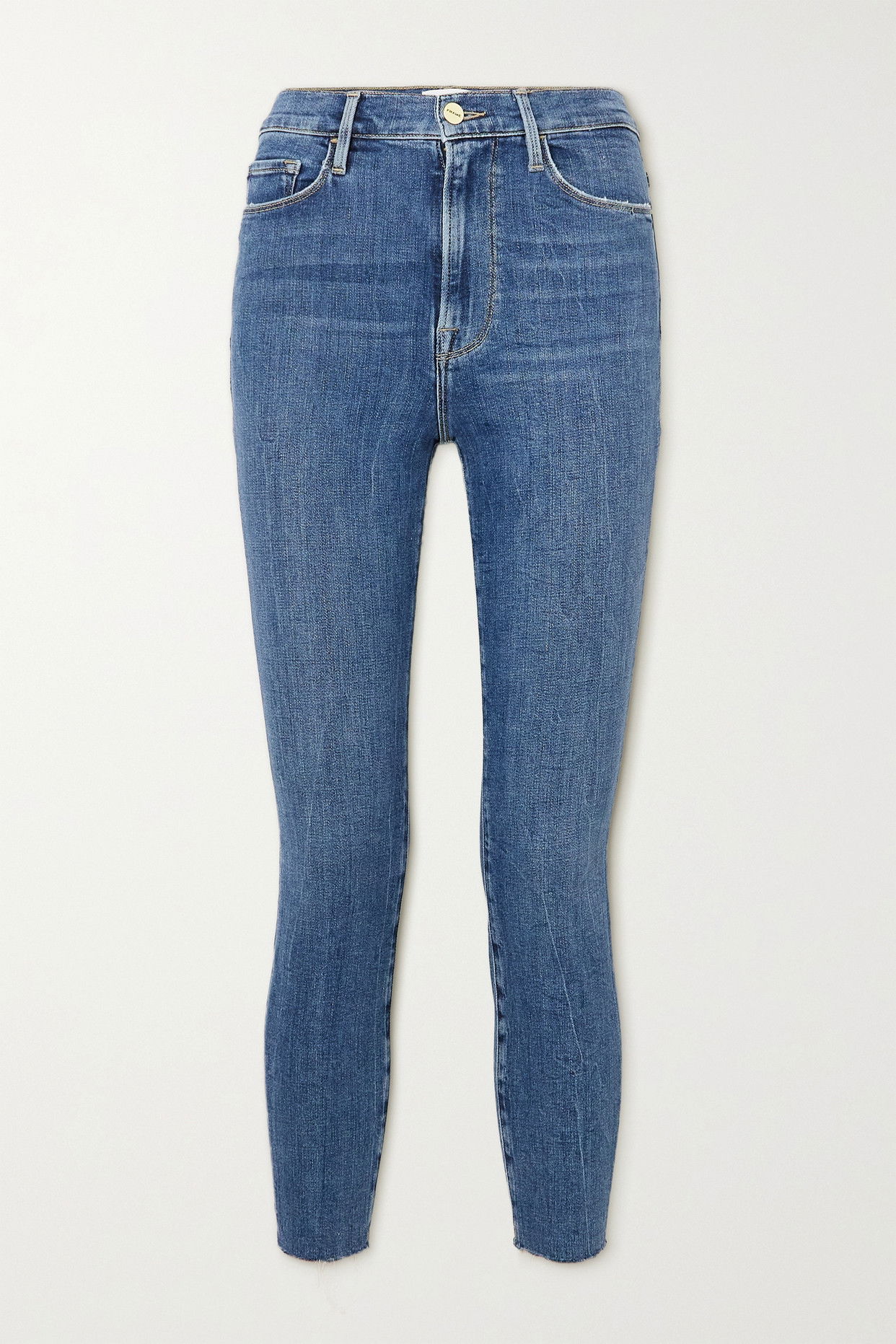 FRAME Ali High-Rise Skinny Jeans in Blue | Endource
