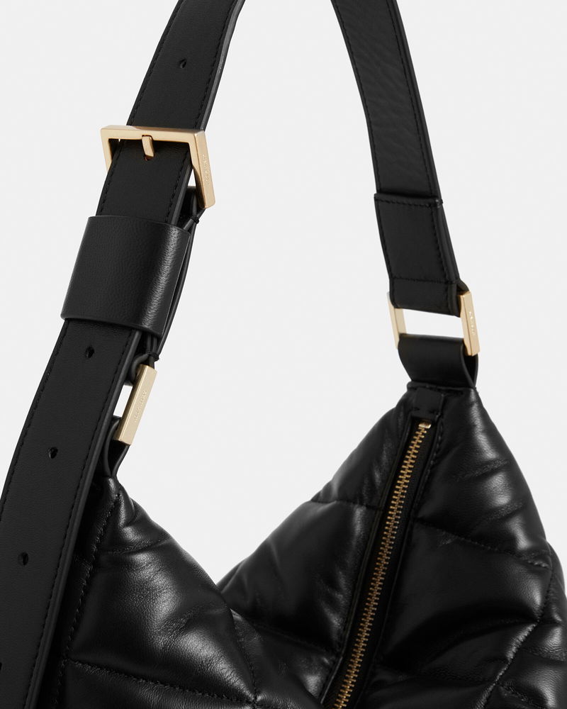 ALLSAINTS Edbury Leather Quilted Shoulder Bag in Black | endource
