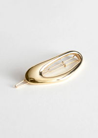 & OTHER STORIES Open Frame Organic Oval Hair Clip in Gold | Endource