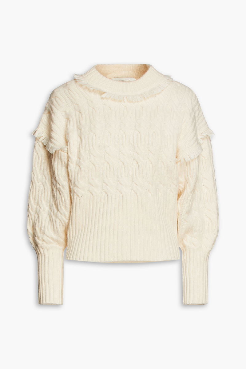 ZIMMERMANN Cable-Knit Wool And Cashmere-Blend Sweater in White | Endource
