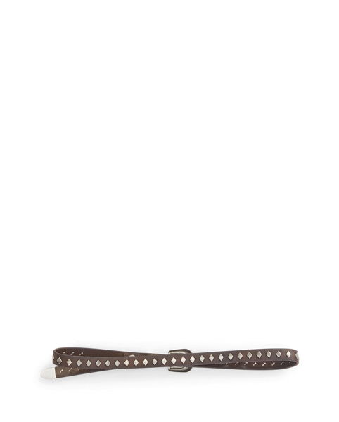 RALPH LAUREN RRL Studded Leather Slim Belt in Brown | endource