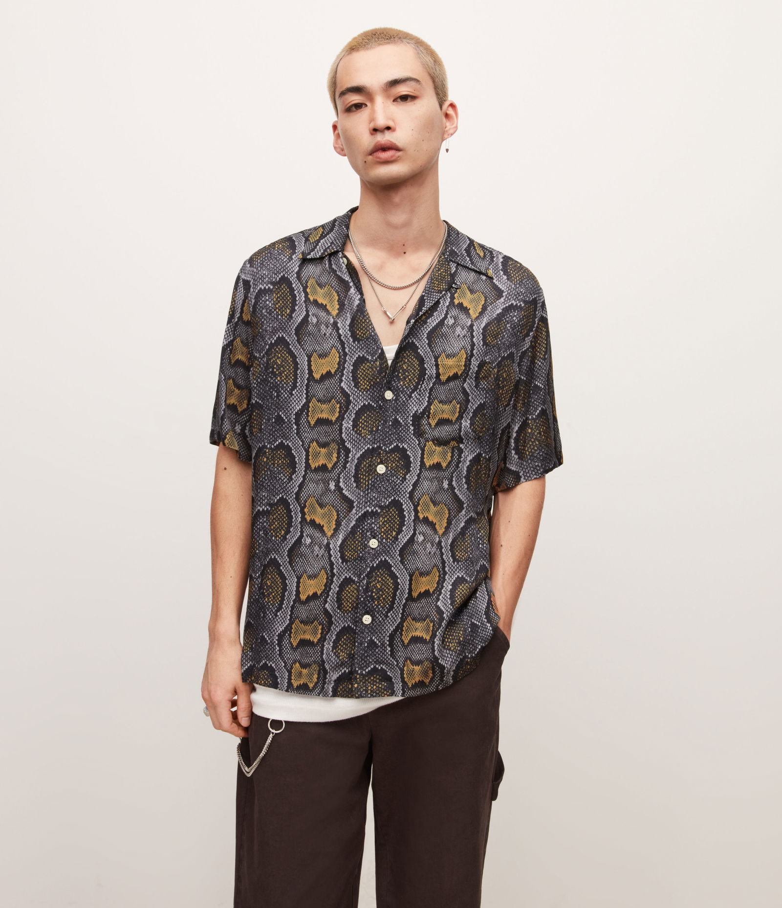 ALLSAINTS Copperhead Shirt in Mineral Grey | endource