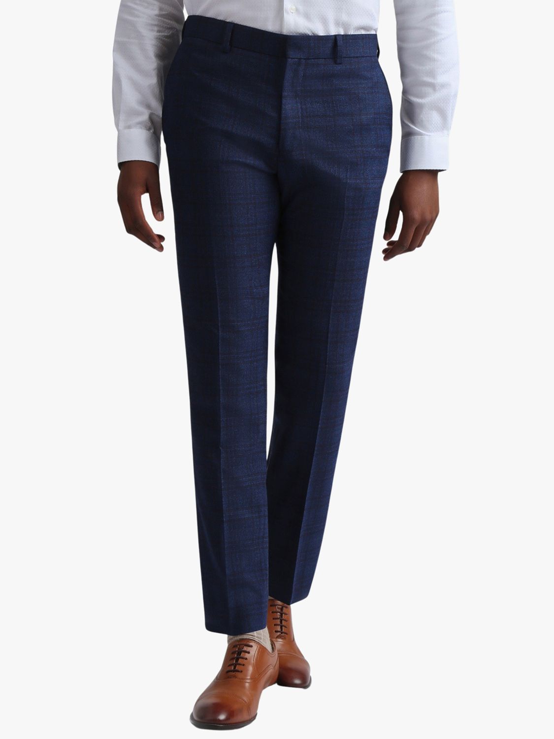 TED BAKER Munro Slim Fit Check Suit Trousers in Navy | endource
