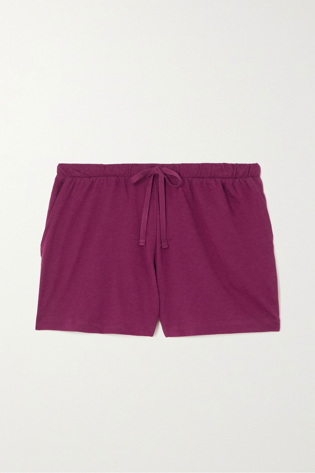 SKIN Casey Pima Cotton-Jersey Shorts in Burgundy | Endource