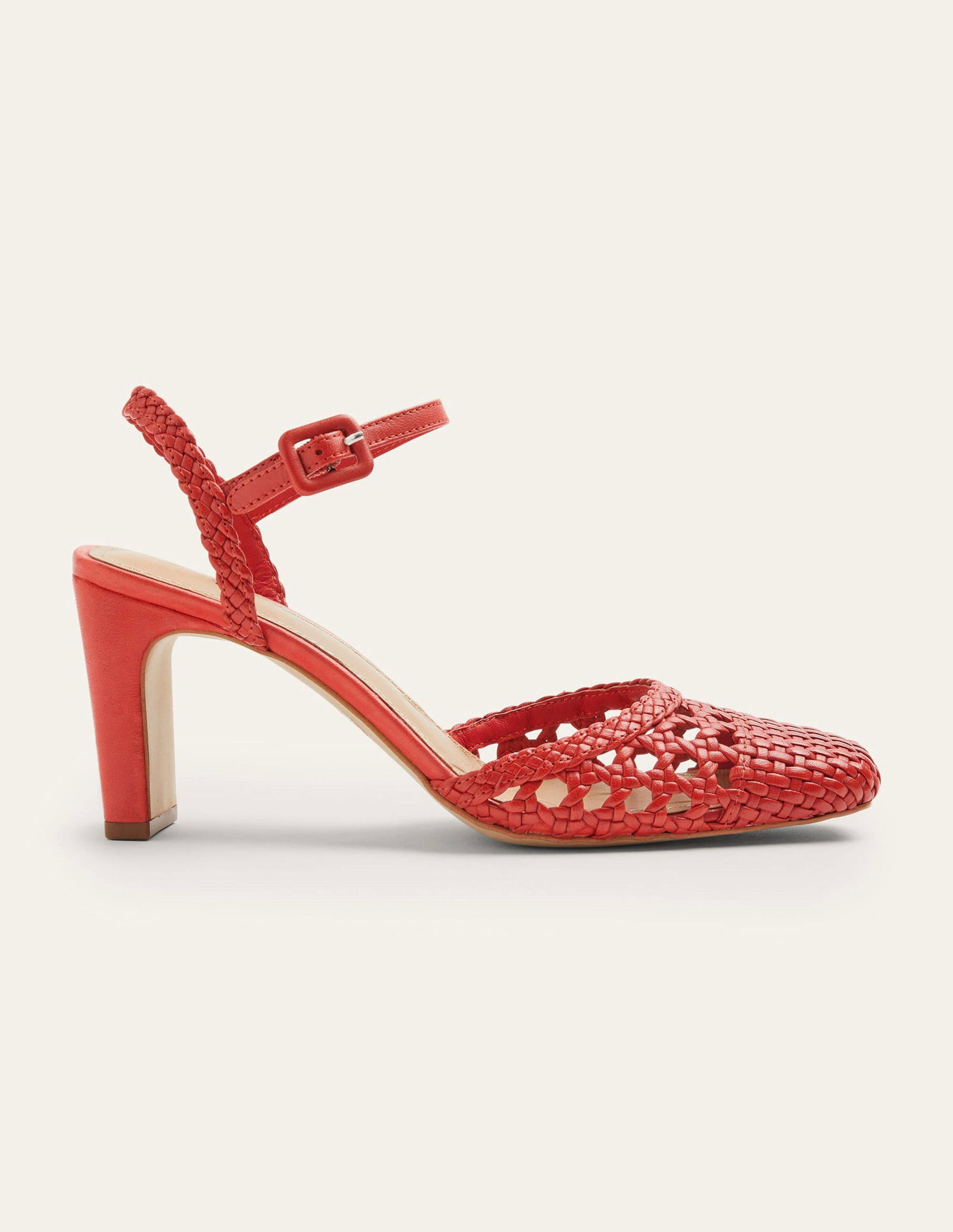 BODEN Ellie Woven Leather Courts in Aurora Red | endource