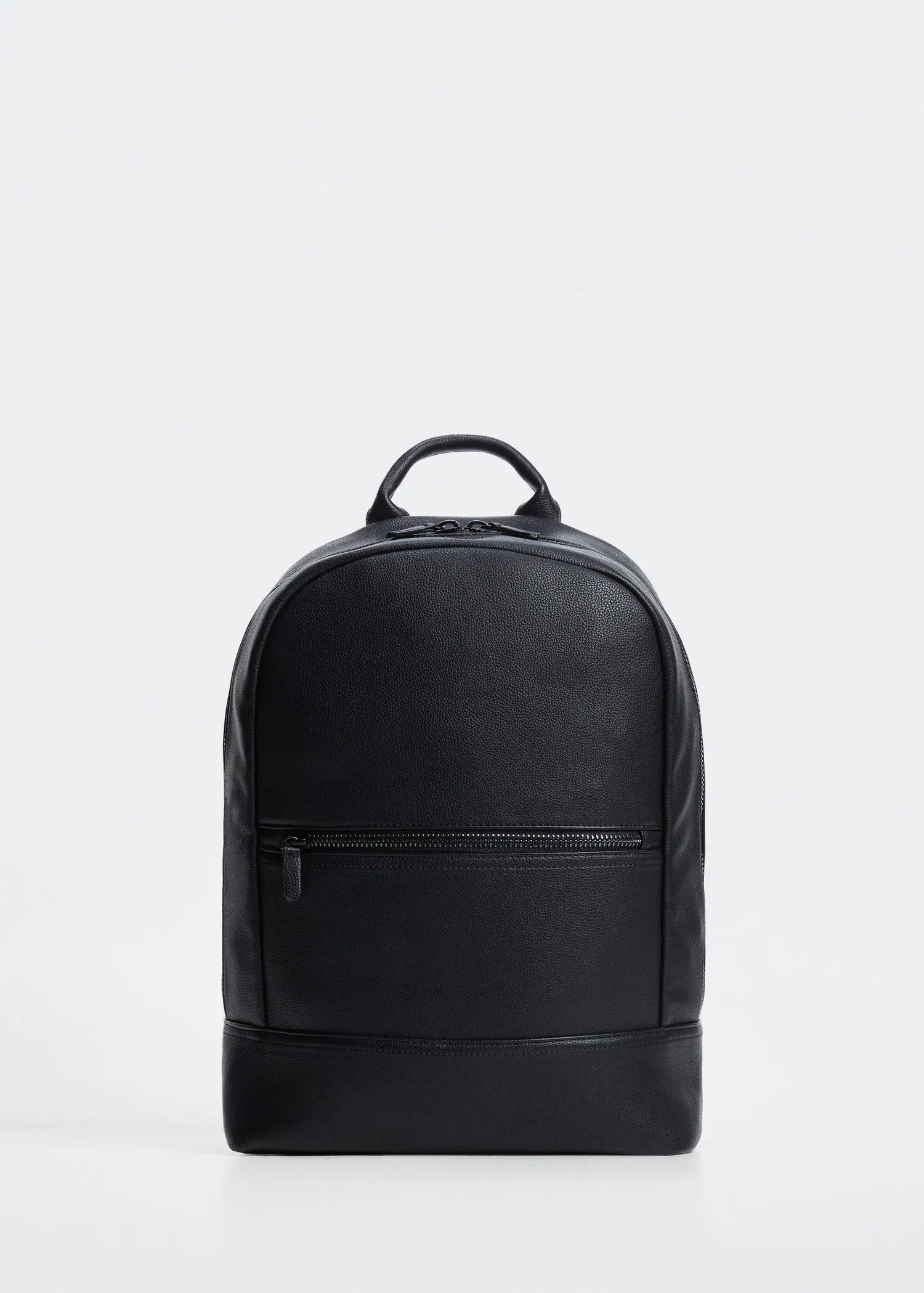 MANGO Faux Leather Backpack in Black | Endource
