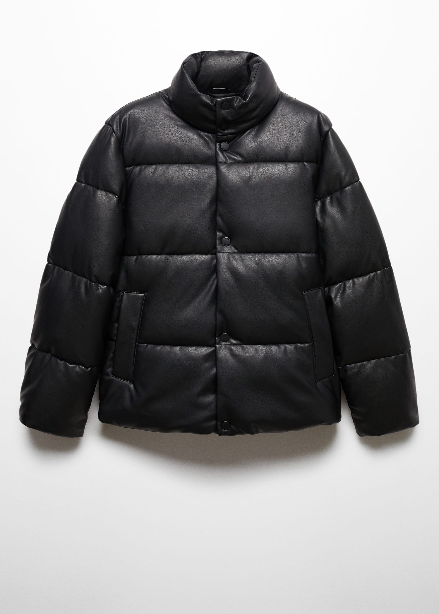 MANGO Quilted Skin Style Jacket in Black | endource