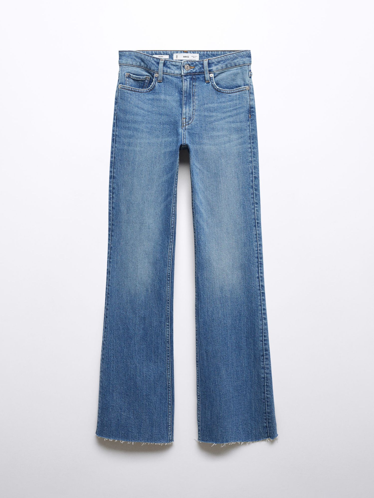 MANGO Fiona Flared Jeans in Open Grey | endource