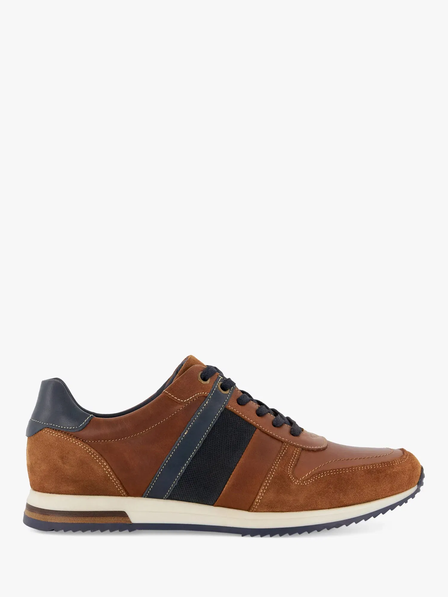 DUNE Tibin Leather Panel Stripe Trainers | Endource