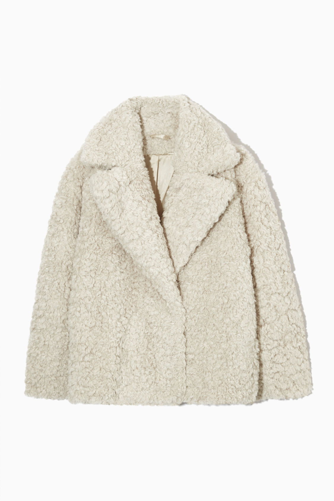 COS Oversized Faux Shearling Jacket in CREAM | endource