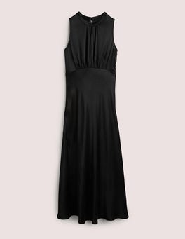 BODEN Bias Cut Satin Dress in Black | endource