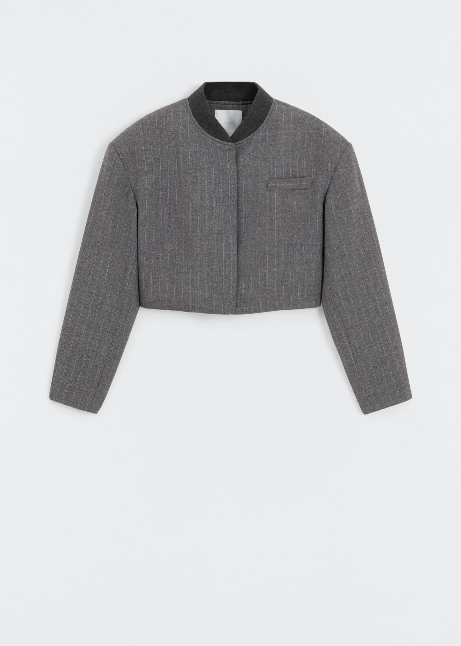 MANGO Padded Shoulder Jacket in Grey | endource