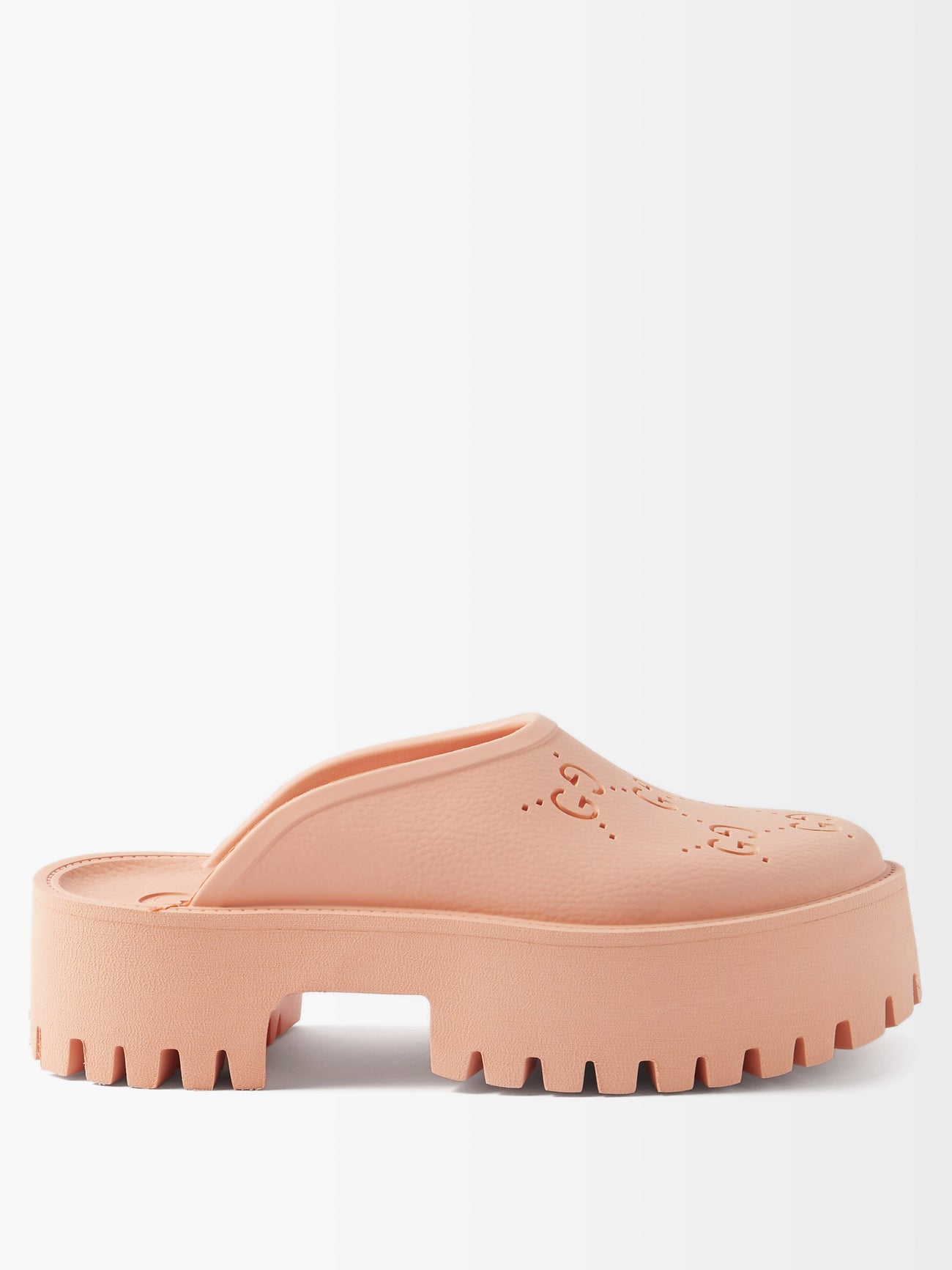 GUCCI GG-Perforated Rubber Clogs in Orange | endource