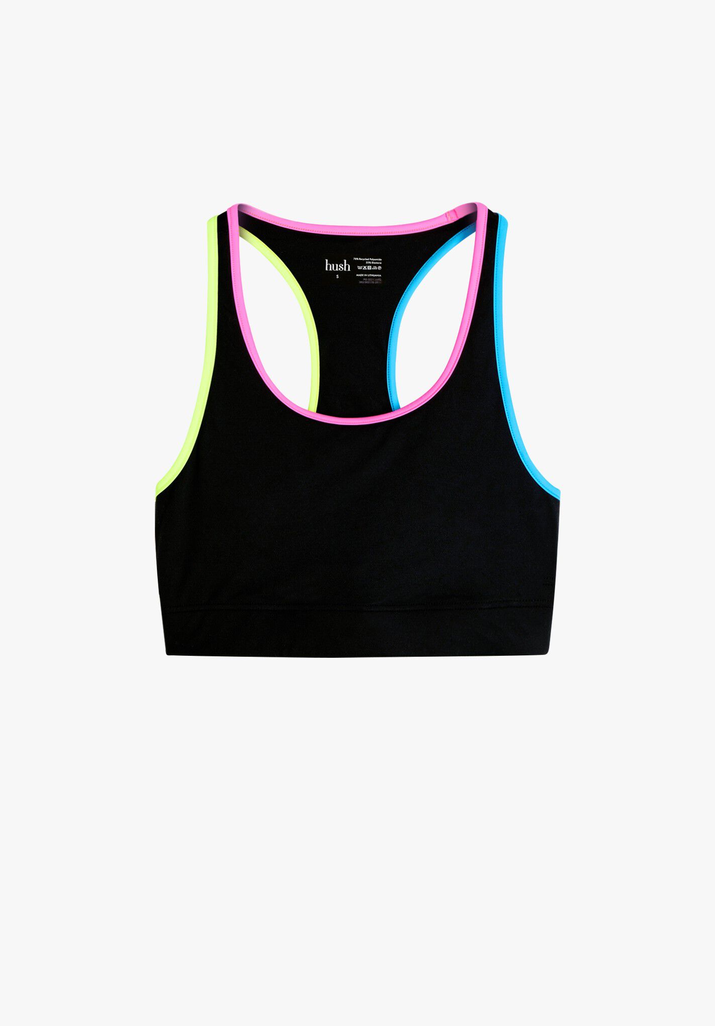HUSH Rebecca Sports Bra in Black Multi | Endource