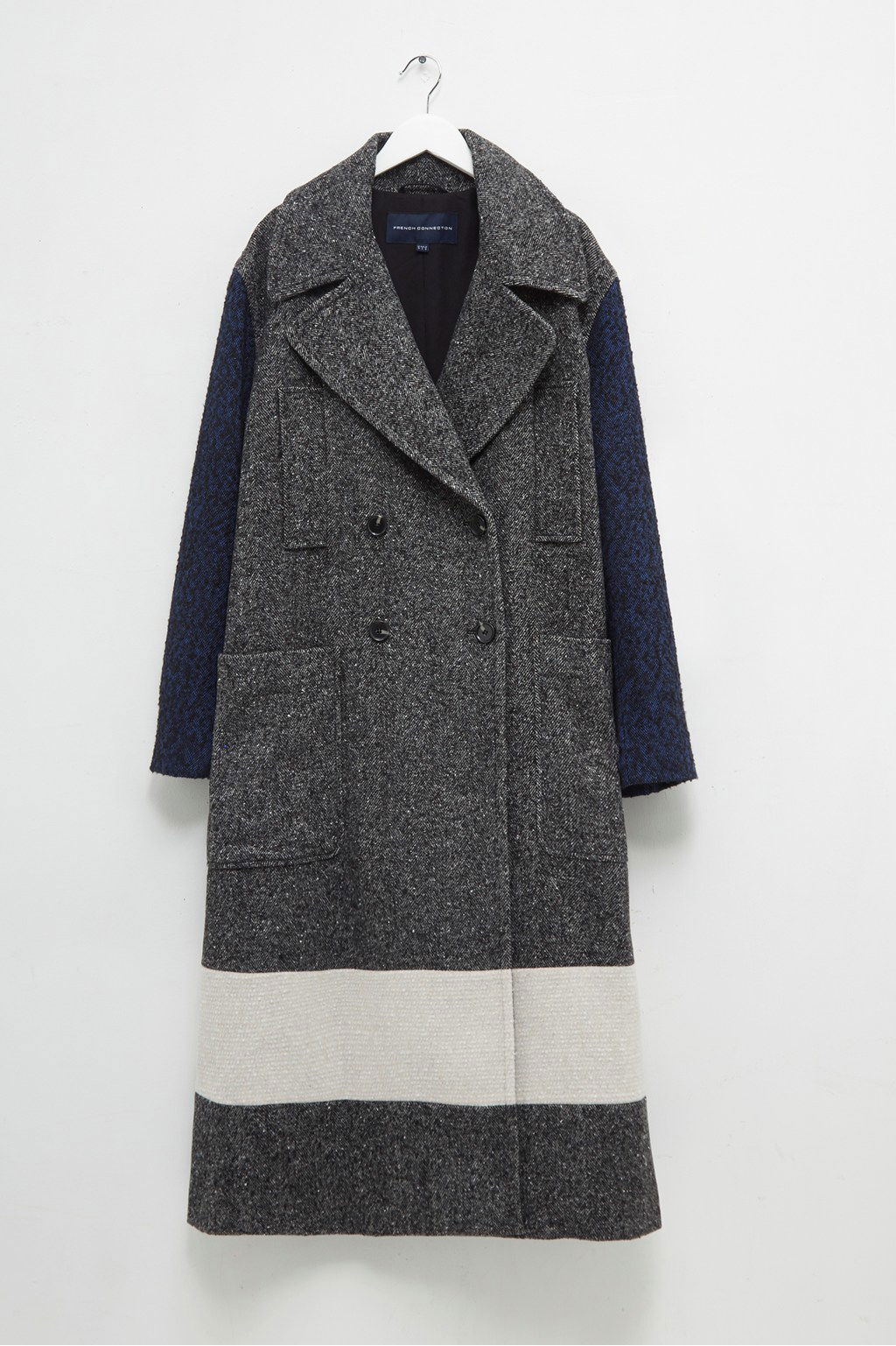 FRENCH CONNECTION Ceri Mix Tweed Longline Pea Coat | endource